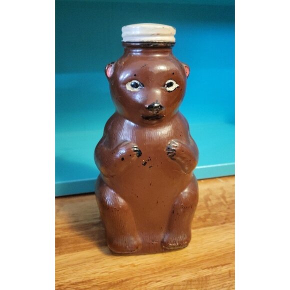 Vintage | Accents | Vintage Bear Glass Bottle Bank Snow Crest Beverage ...